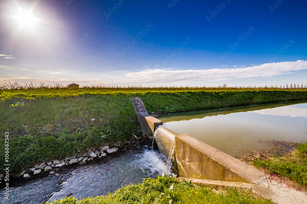 Modern irrigation canal Stock Photo | Adobe Stock