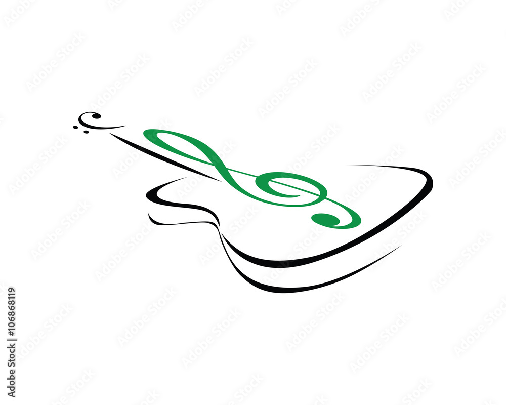 Modern Music Logo Symbol - String Music Stock-Vektorgrafik | Adobe Stock