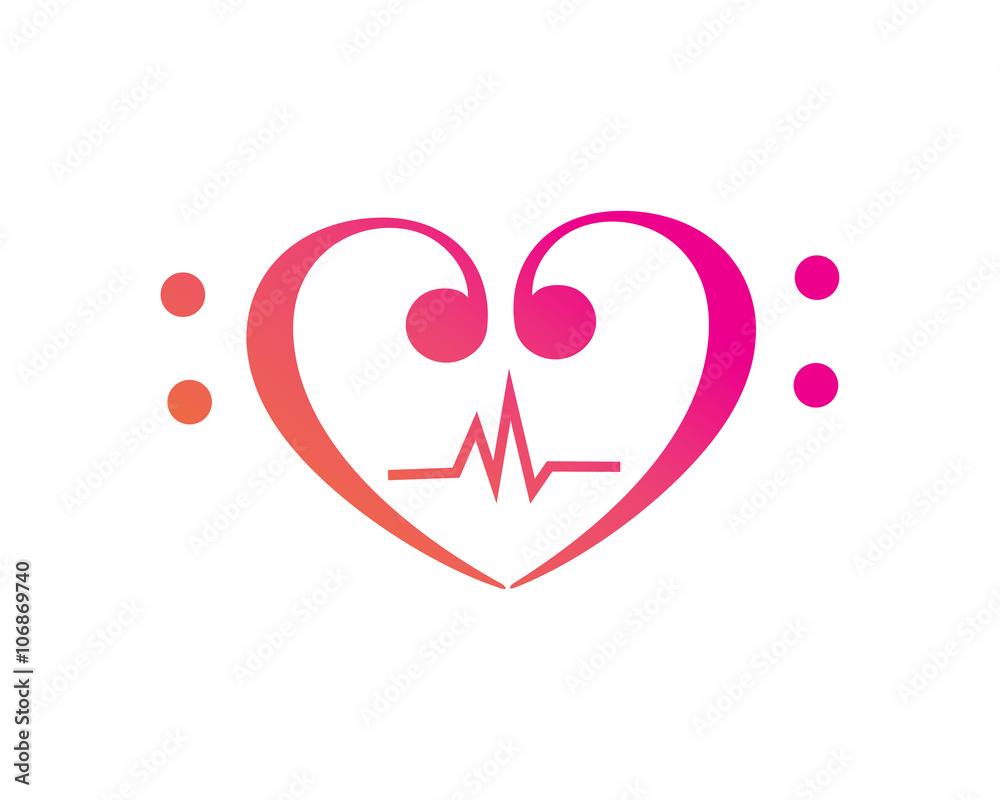 Modern Music Logo Symbol - Heart Pulse Music Stock Vector | Adobe Stock