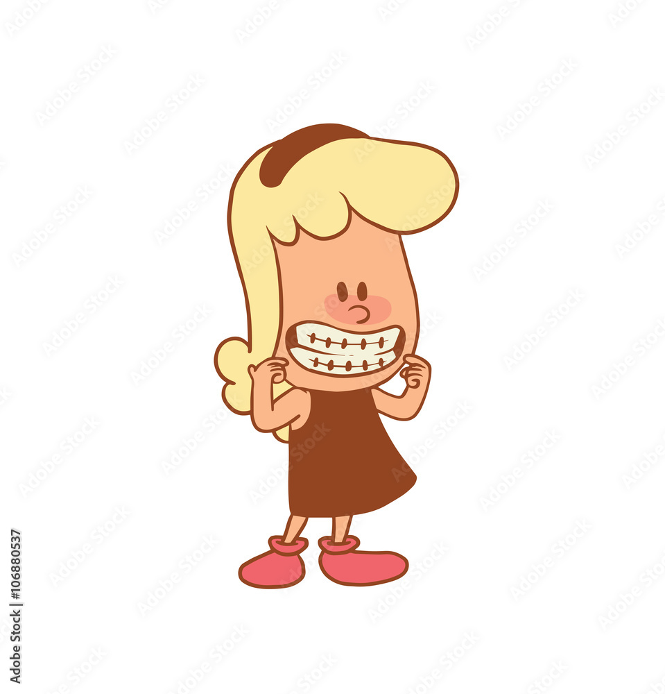 Cartoon Blonde Little Girl