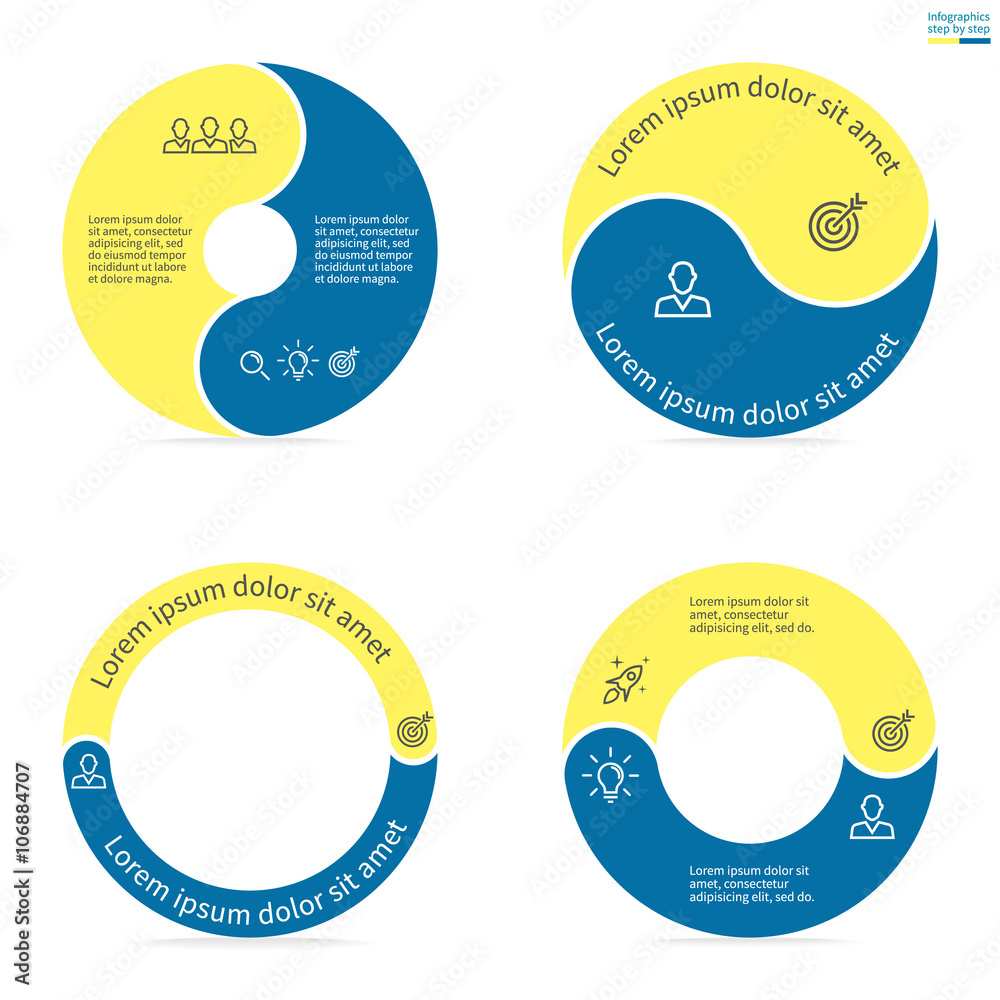 Circular infographics with rounded colored sections. Stock Vector ...