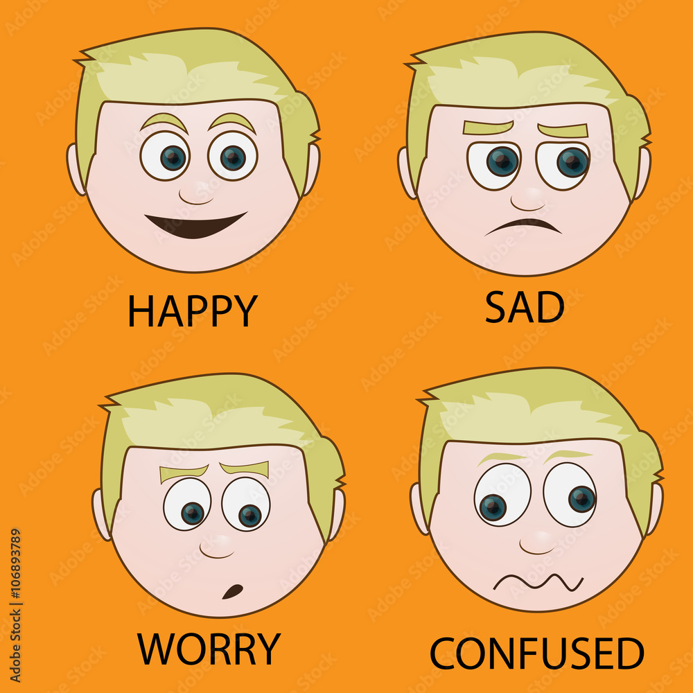 set of facial expression vector Stock Vector | Adobe Stock
