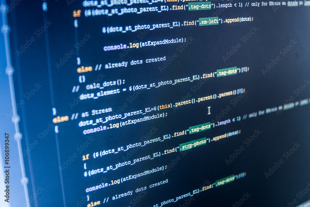 Technology background. Programmer developer screen. Software ...