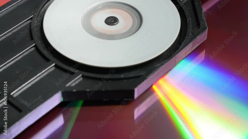 Inserting medium and reading CD disk in player mechanism 4K 2160p ...