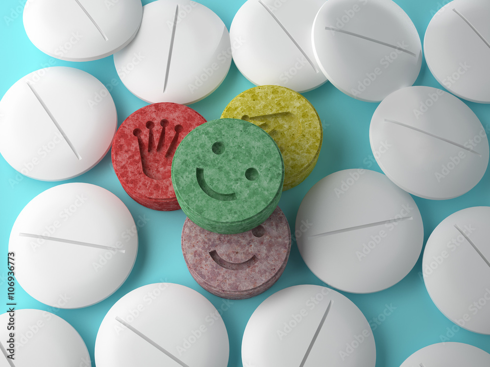 Pastiglie e droga Stock Illustration | Adobe Stock