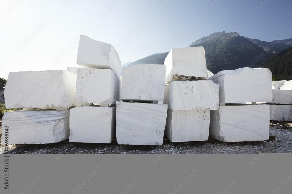 Blocks of marble from quarry Stock Photo | Adobe Stock