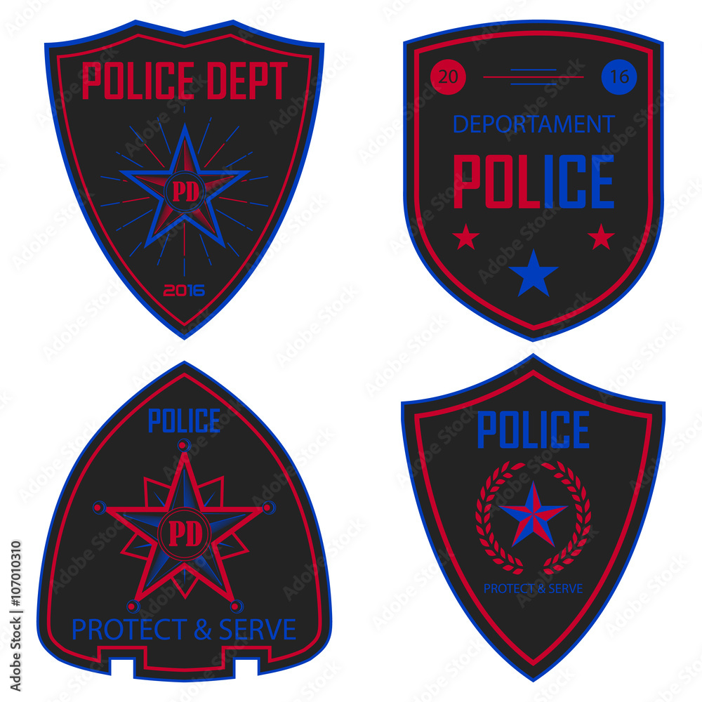 police law enforcement badges and logo patches. vector. police emblem ...