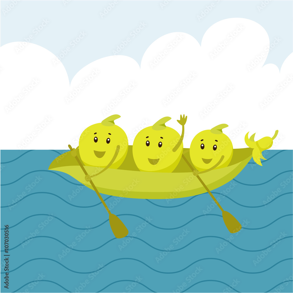 Cartoon pea beans Stock Vector | Adobe Stock
