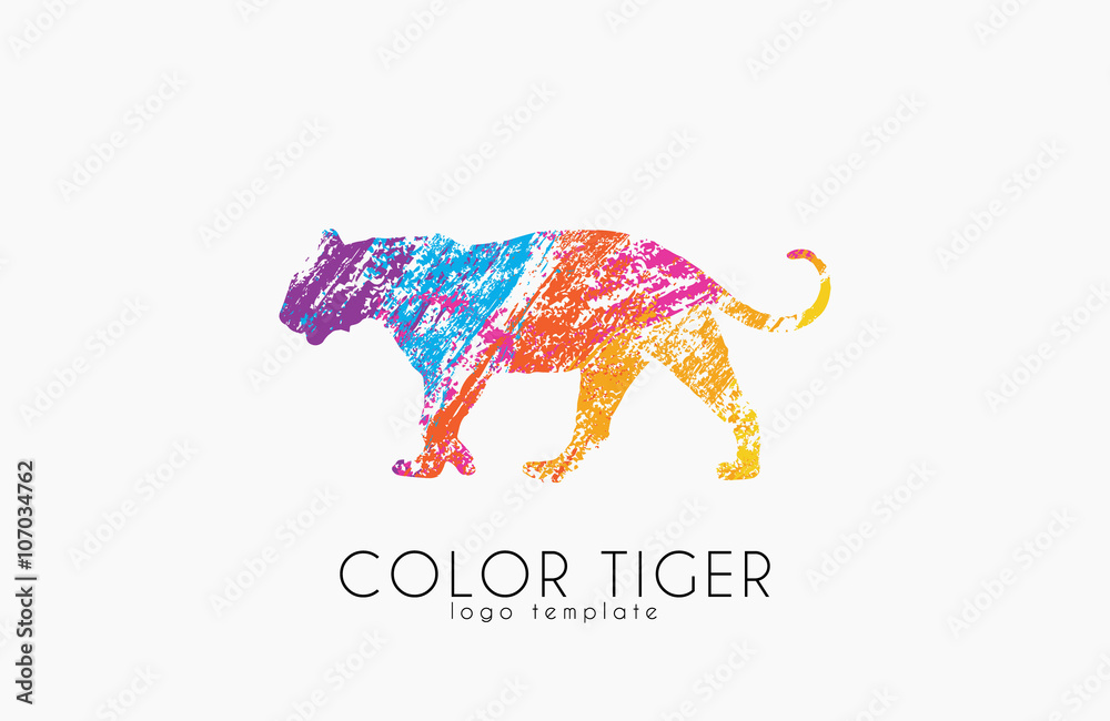 Tiger logo. Color tiger design. Creative logo Stock Vector | Adobe Stock