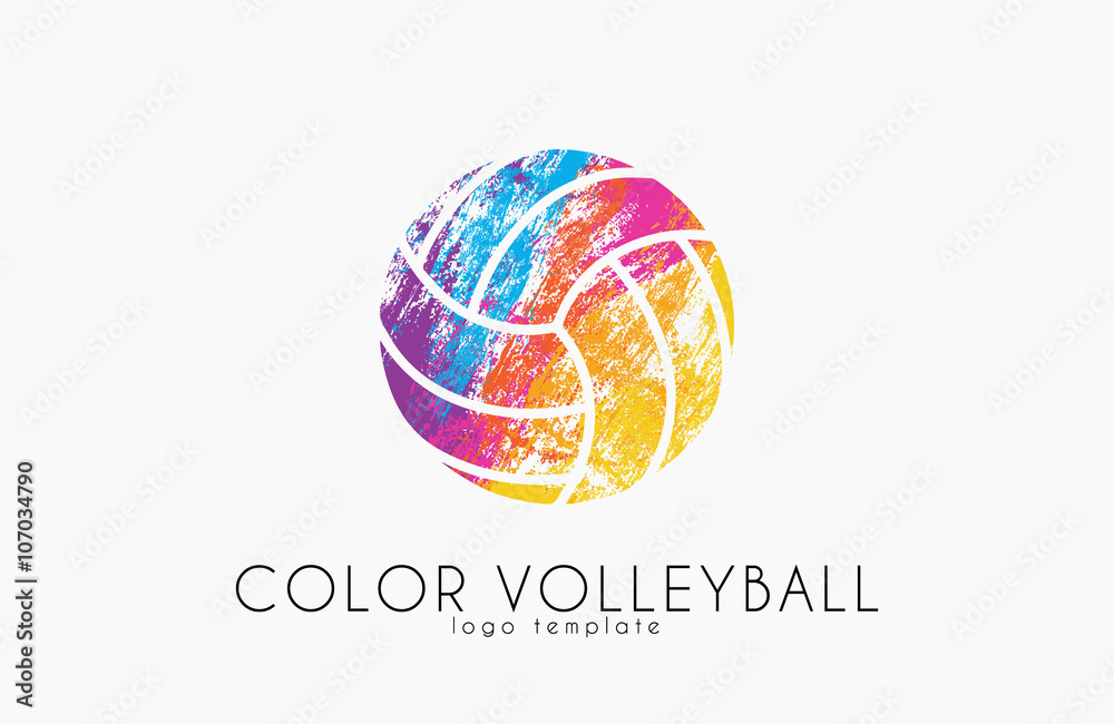 Volleyball logo. Volleyball ball logo design. Color ball. Creative logo ...
