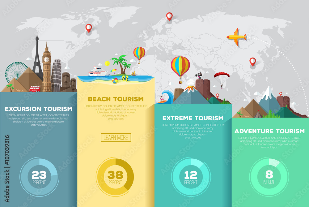 Travel infographics, Types of tourism. Stock Vector | Adobe Stock
