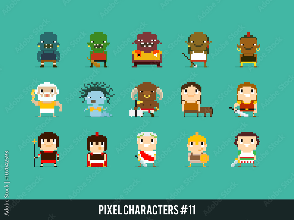 Pixel Warriors Stock Vector | Adobe Stock