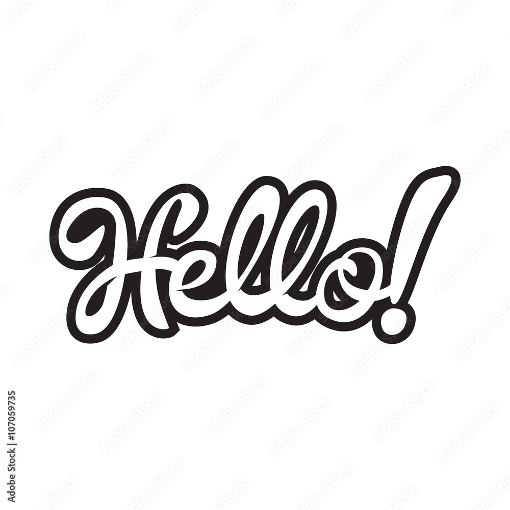 Hello handwritten calligraphy Stock Vector | Adobe Stock