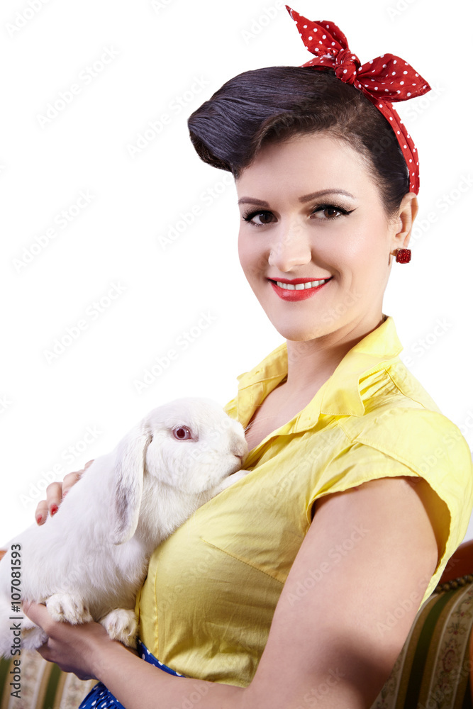 Young woman in pin up style Snow White costume Stock Photo | Adobe Stock