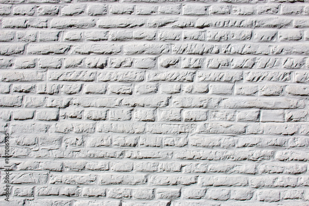 Hintergrund weiße Backsteinwand Stock-Foto | Adobe Stock