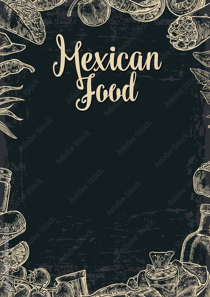 Mexican traditional food restaurant menu template with traditional ...