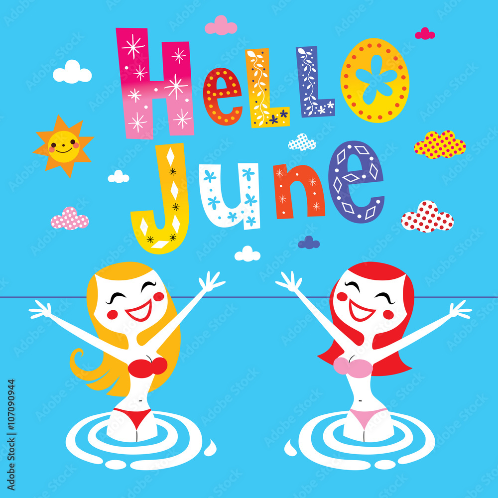 Hello June vector de Stock | Adobe Stock