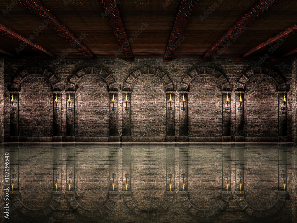 Medieval castle hall Stock Illustration | Adobe Stock