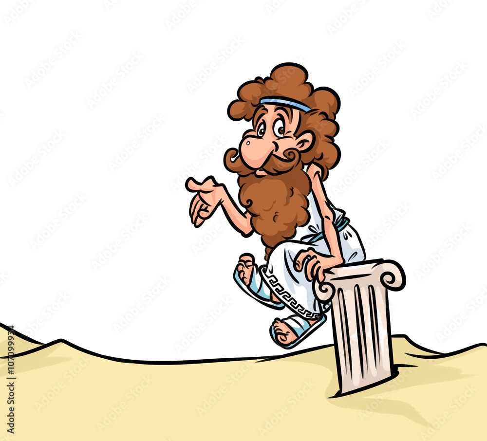 Ancient Greek philosopher cartoon illustration character Stock ...