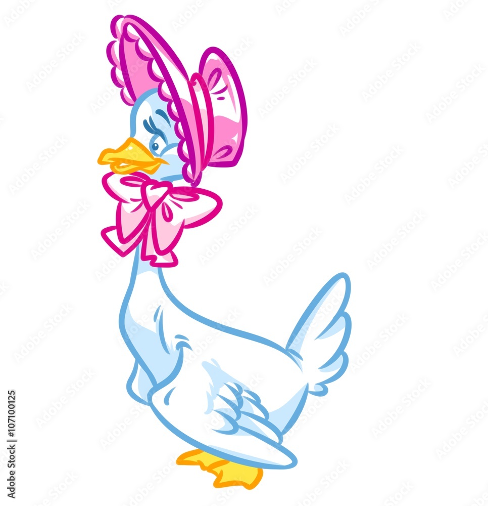 Mother Goose cartoon illustration isolated image animal character Stock ...