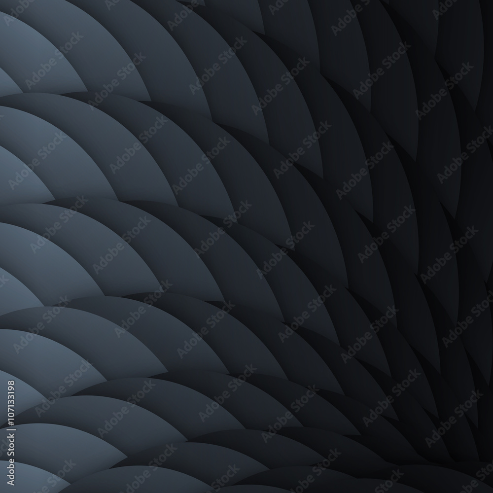 Black scales. Abstract geometric background with light effect. Stock ...