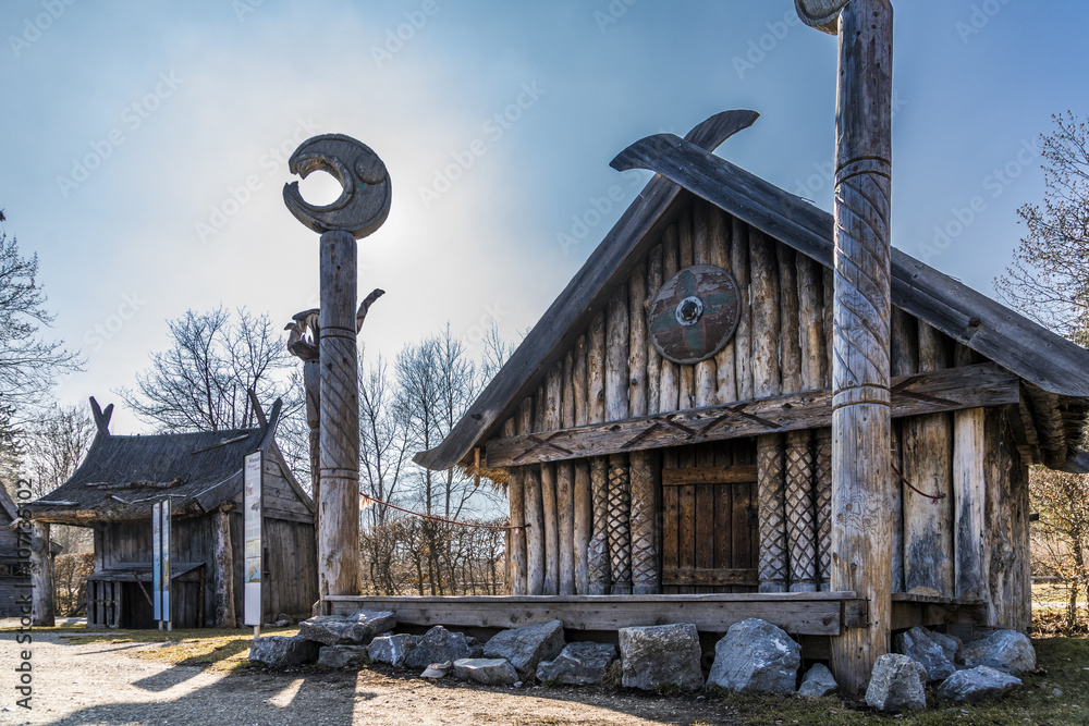 Verlassenes Wikingerdorf am Walchensee in Bayern Stock Photo | Adobe Stock