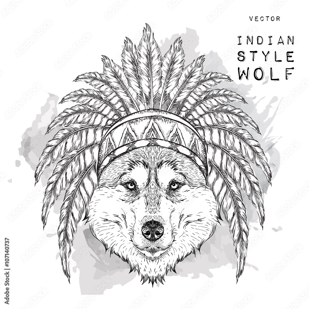 Indian Wolf Drawing