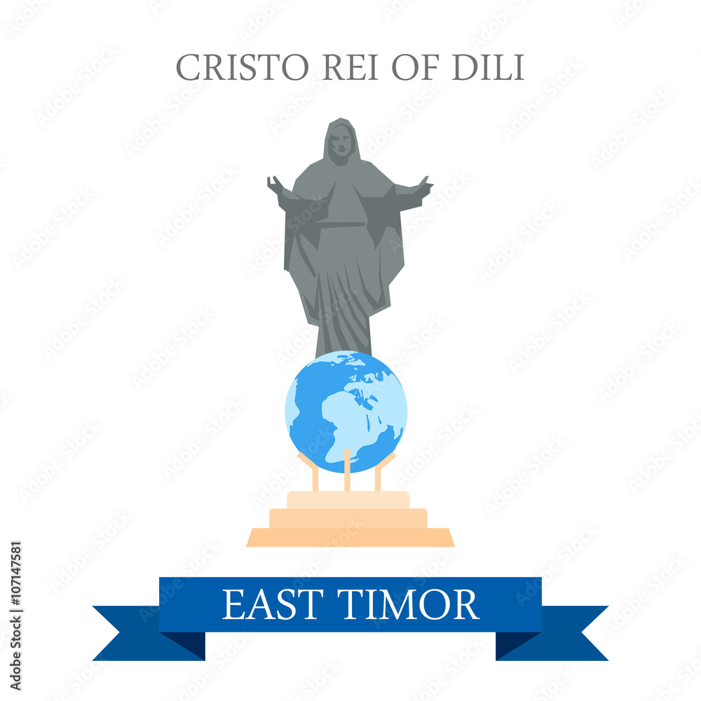 Cristo Rei of Dili Jesus Statue East Timor vector attraction Stock ...