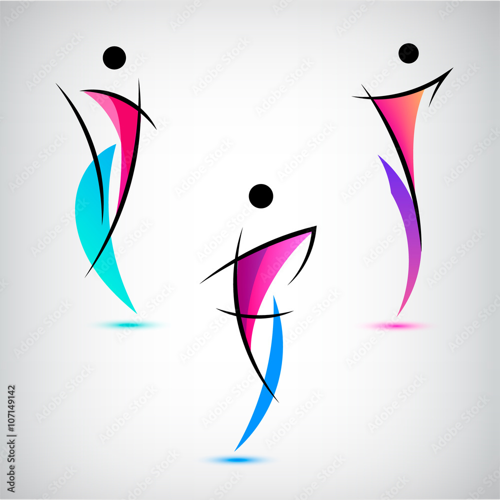 Vector set of line man, human shapes. Use for logos, icons, Stock ...