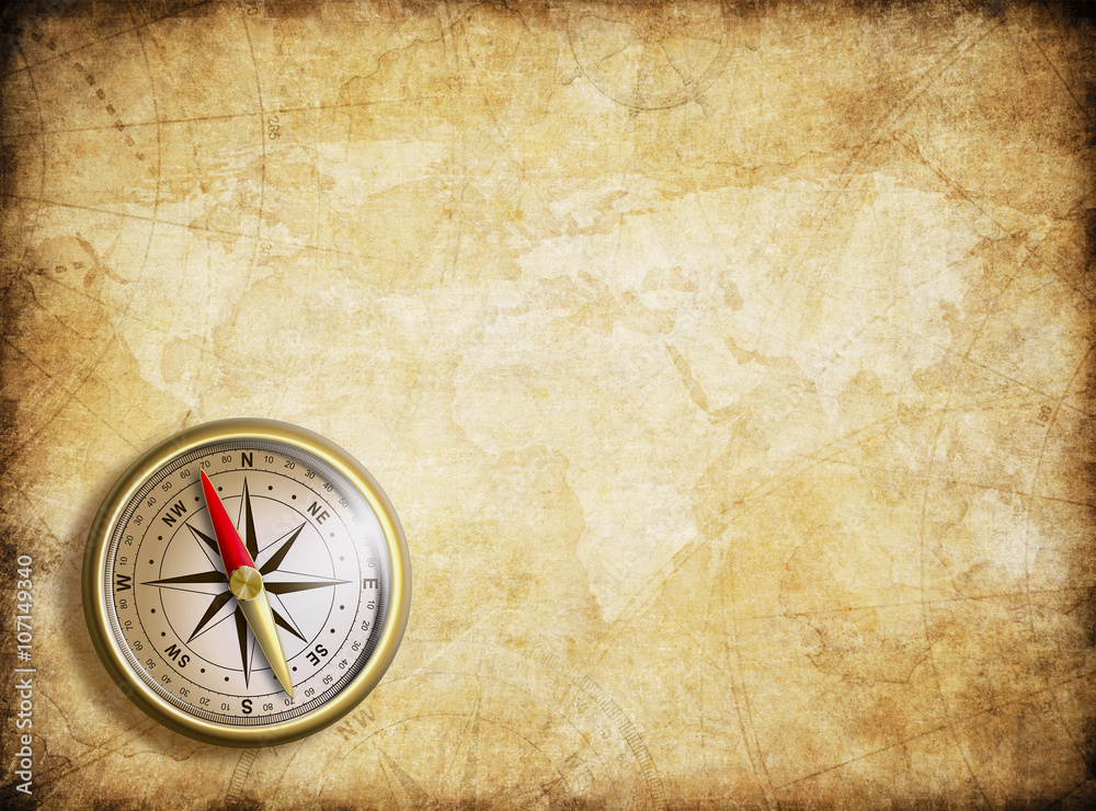 vintage map background with compass Stock Illustration | Adobe Stock