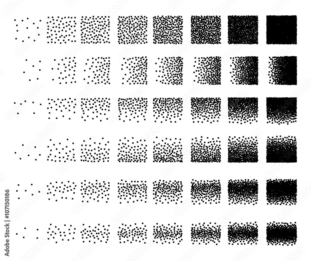 Set of 48 square Stipple pattern for design . Spot engraving to create ...