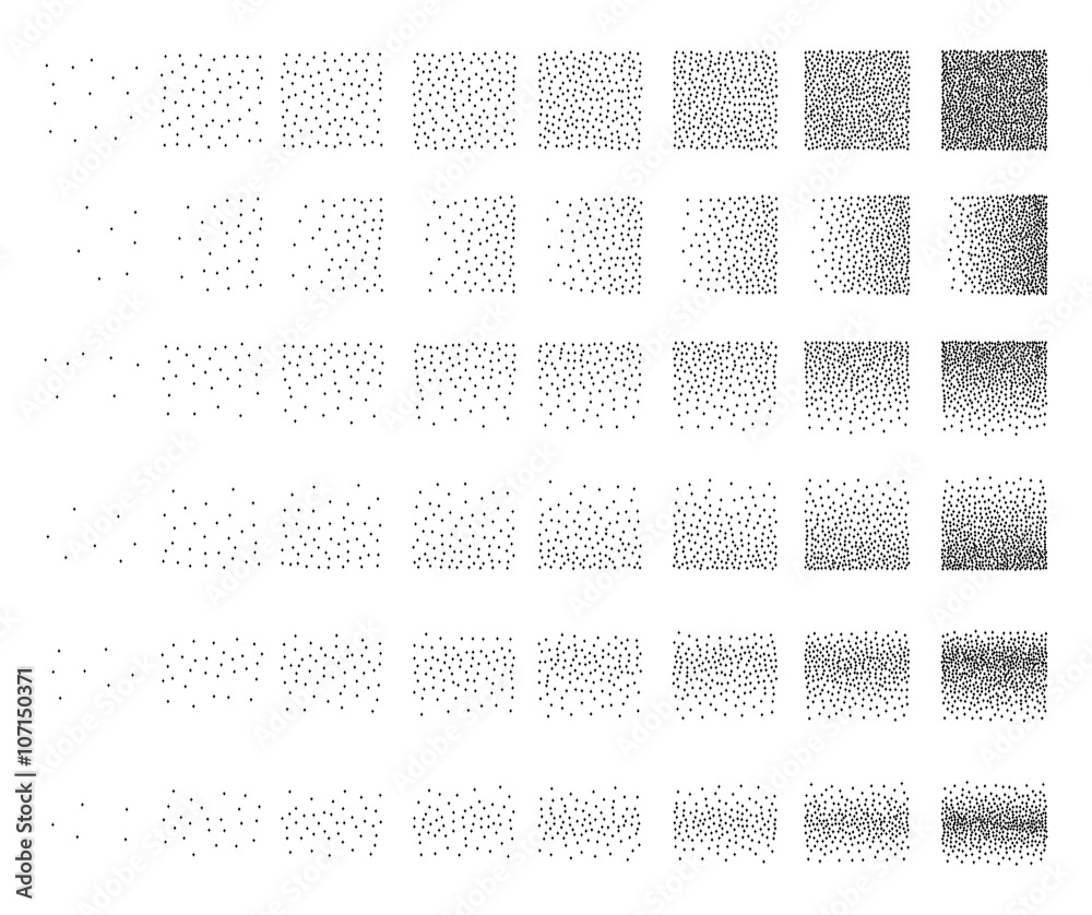 Set of 48 star Stipple pattern for design . Spot engraving to create ...