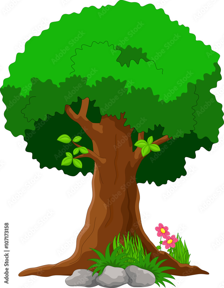 Vector illustration of tree cartoon on white background Stock Vector ...