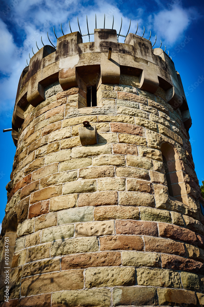 Watchtower of old ruin in Stuttgart / Stronghold of castle in Germany ...
