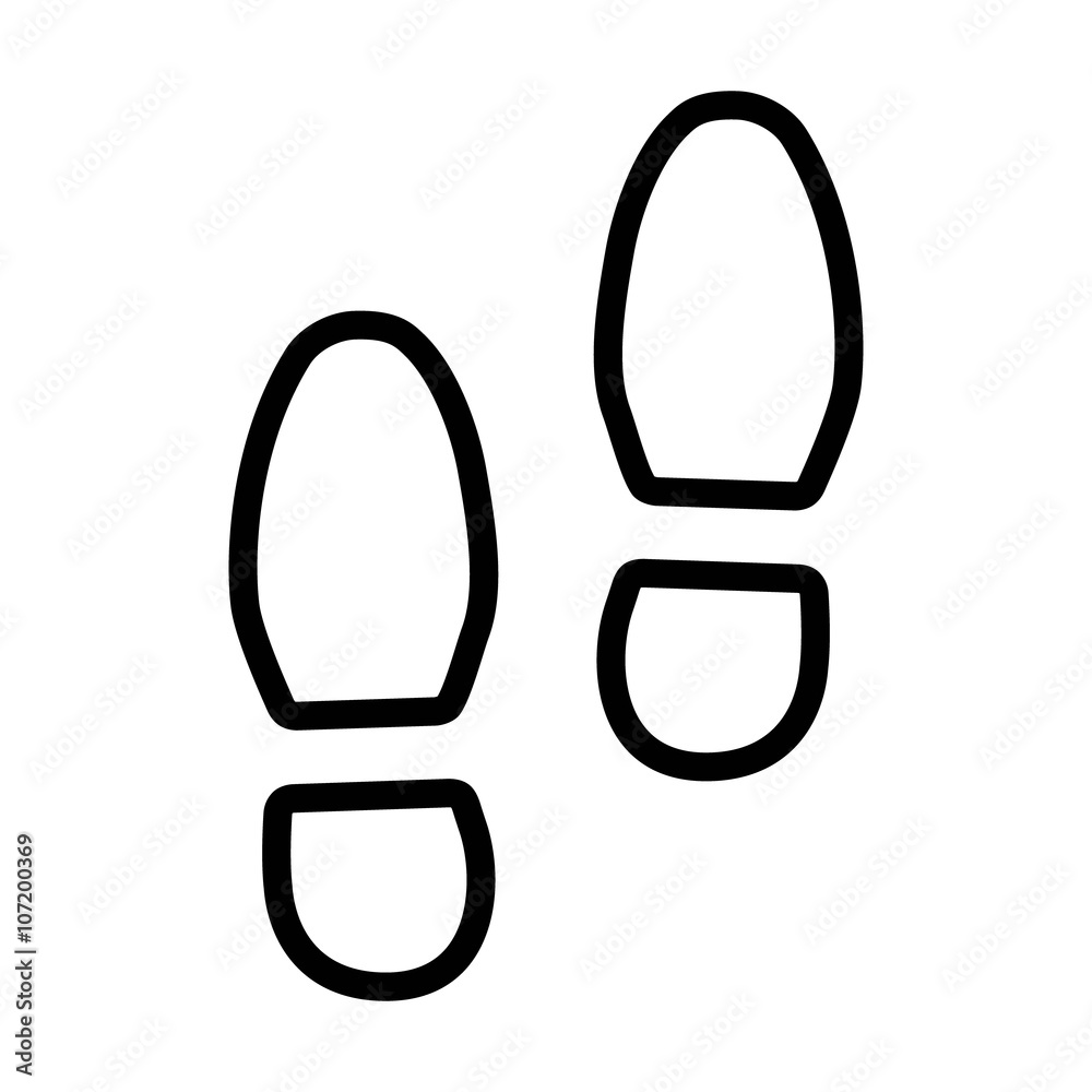 Footsteps / foot steps line art icon for fitness apps and websites ...