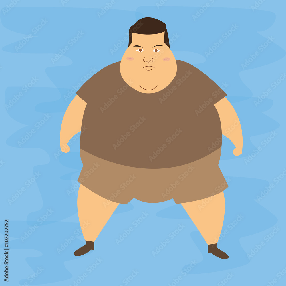 man obese obesity fat belly not healthy overweight character ...