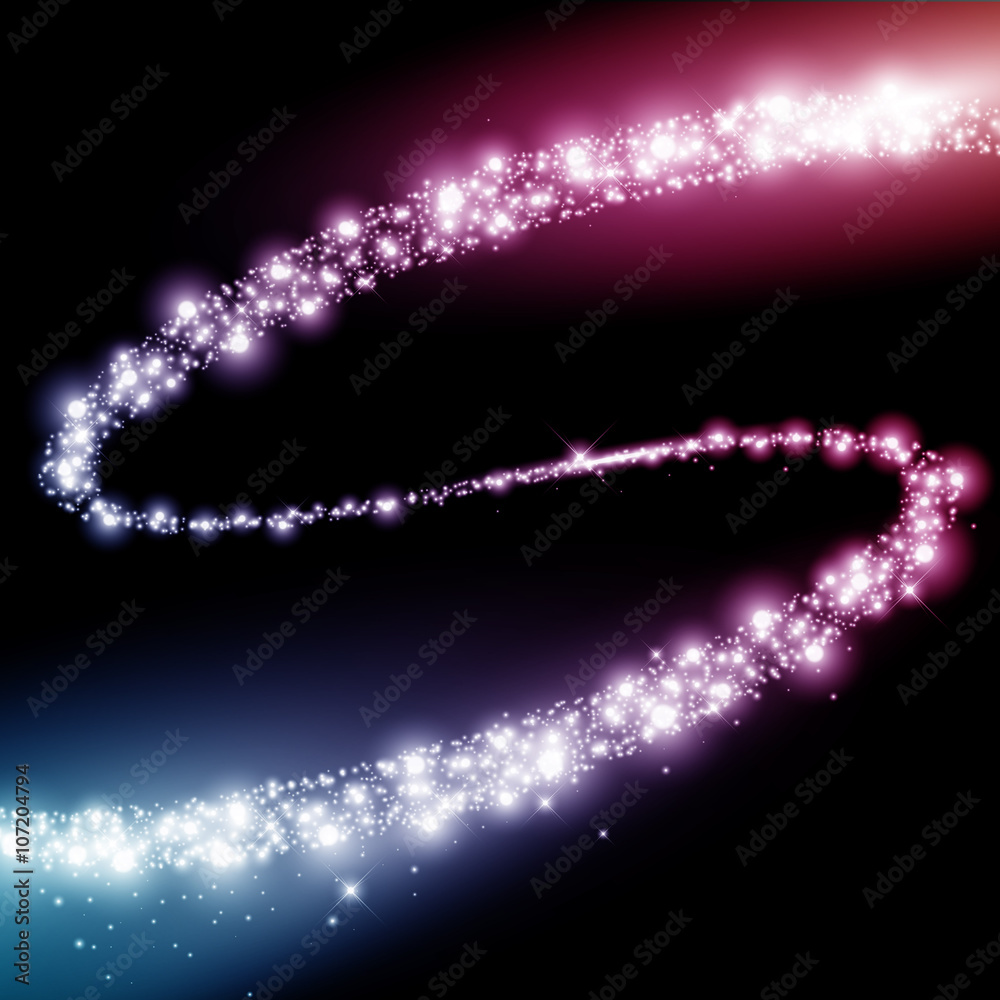 Vector neon star dust glittering sparkles wave Stock Vector | Adobe Stock