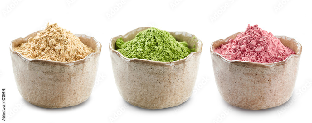 various dried plants powders Stock Photo | Adobe Stock