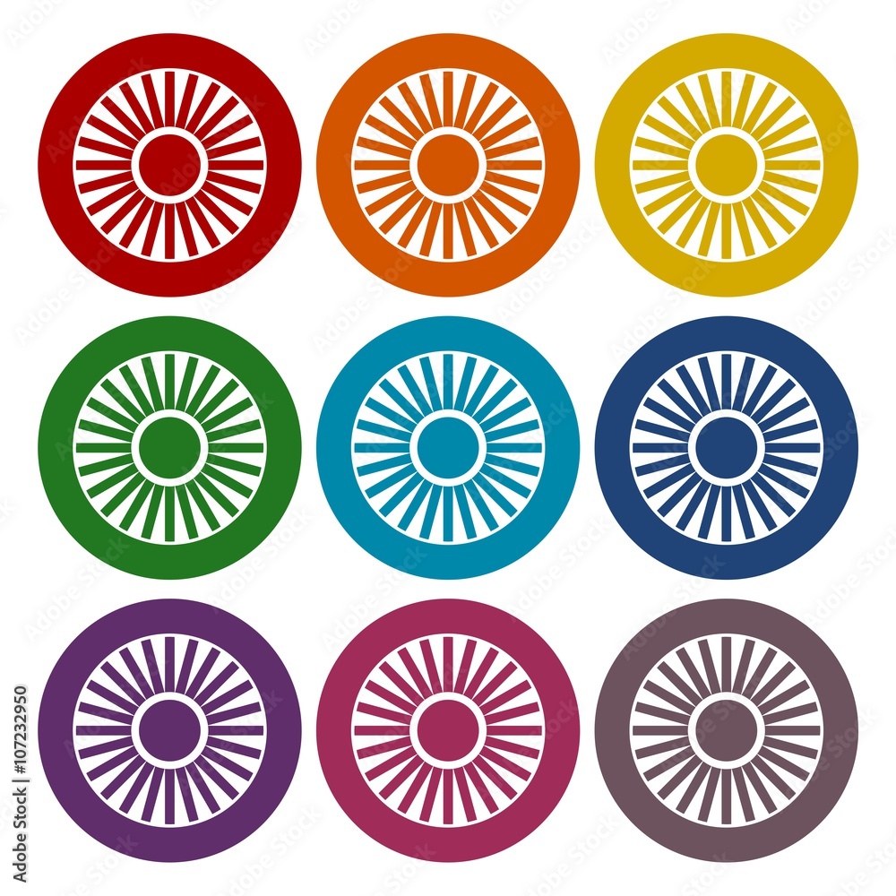 Jet engine icons set Stock Vector | Adobe Stock