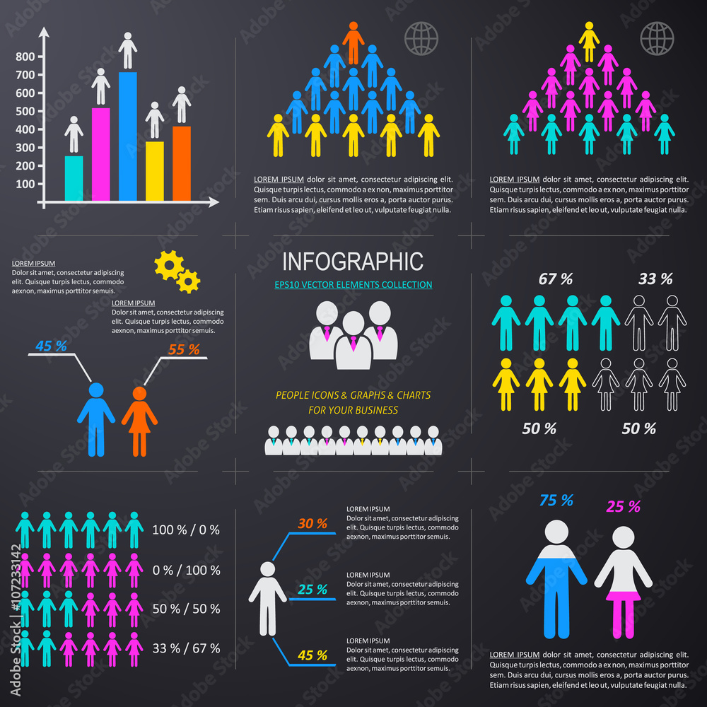 Vector infographic people icons collection Stock Vector | Adobe Stock