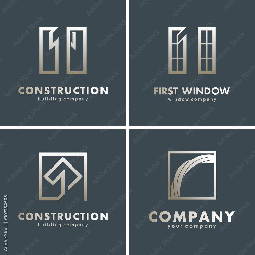 Building logo set, vector logo template. A collection of logos ...