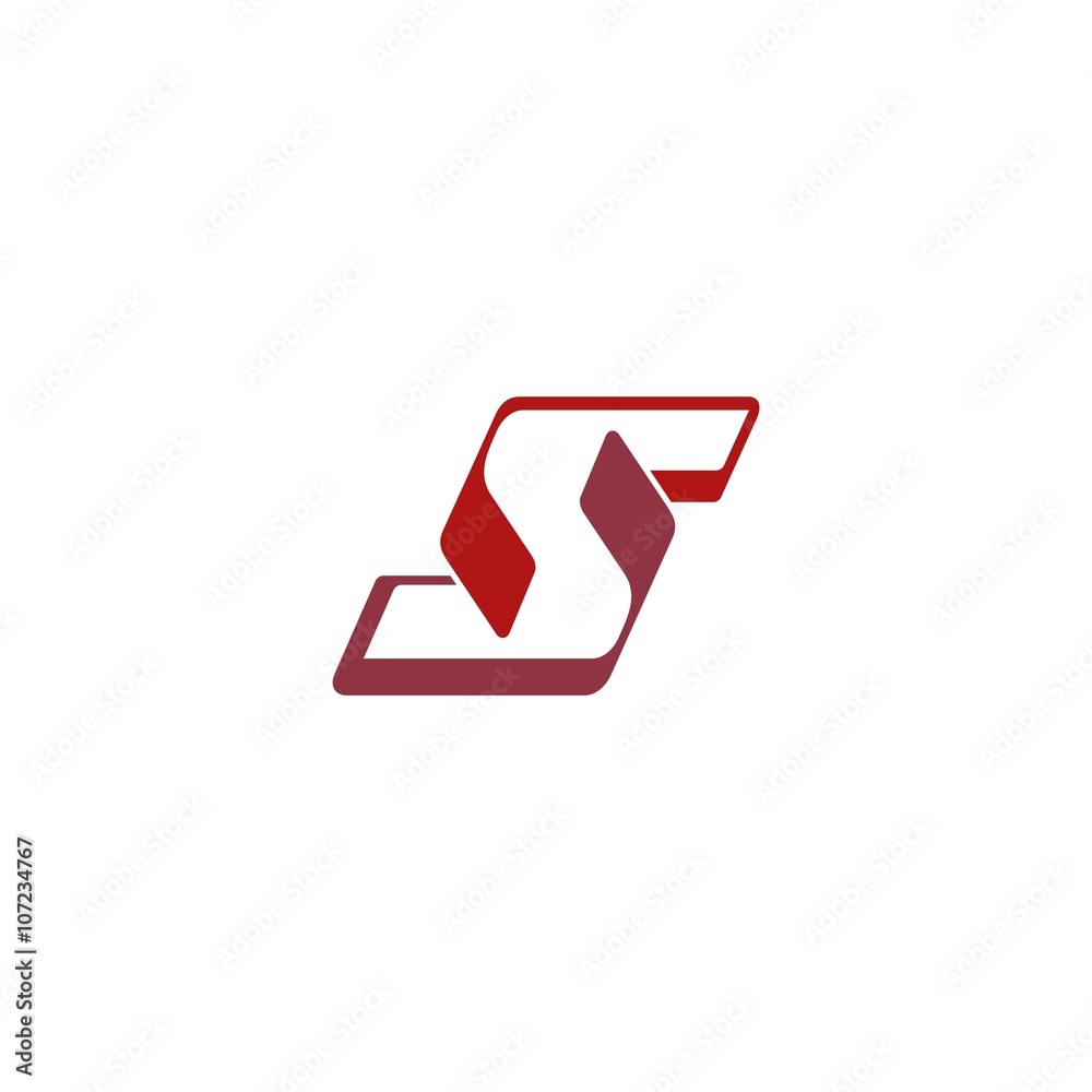 letter S ribbon 3d logo Stock Vector | Adobe Stock