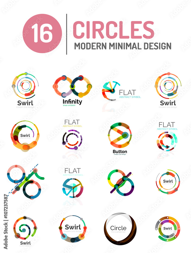 Set of various circle logos Stock Vector | Adobe Stock