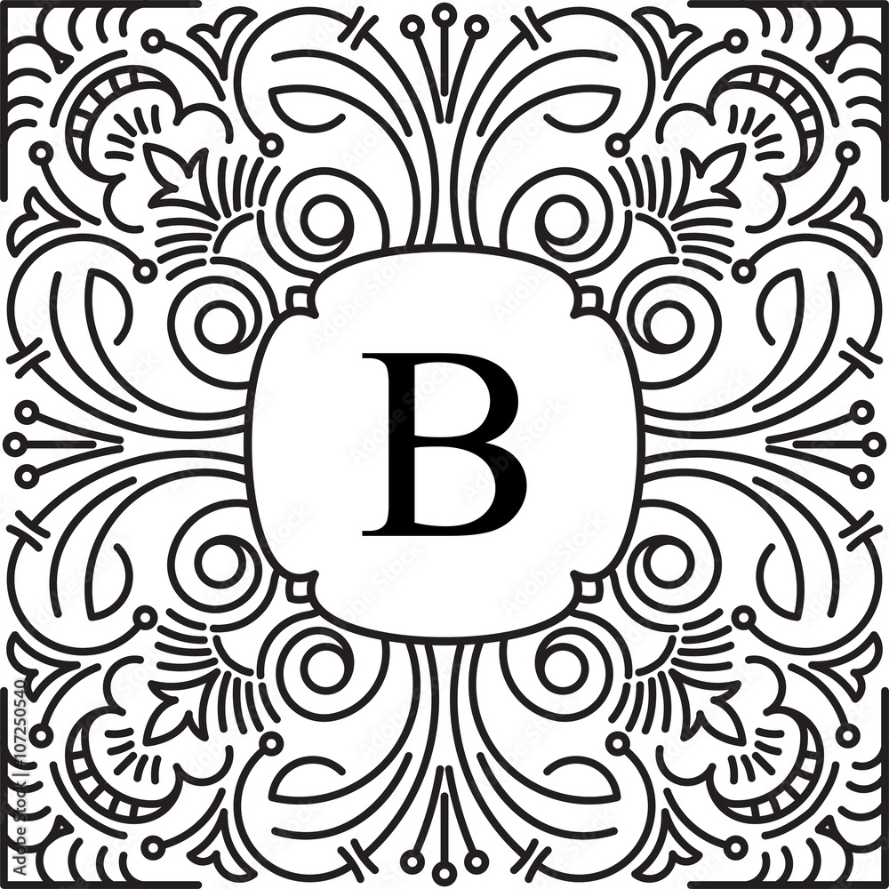 Elegant style vector monogram design template with letter B. Excellent ...