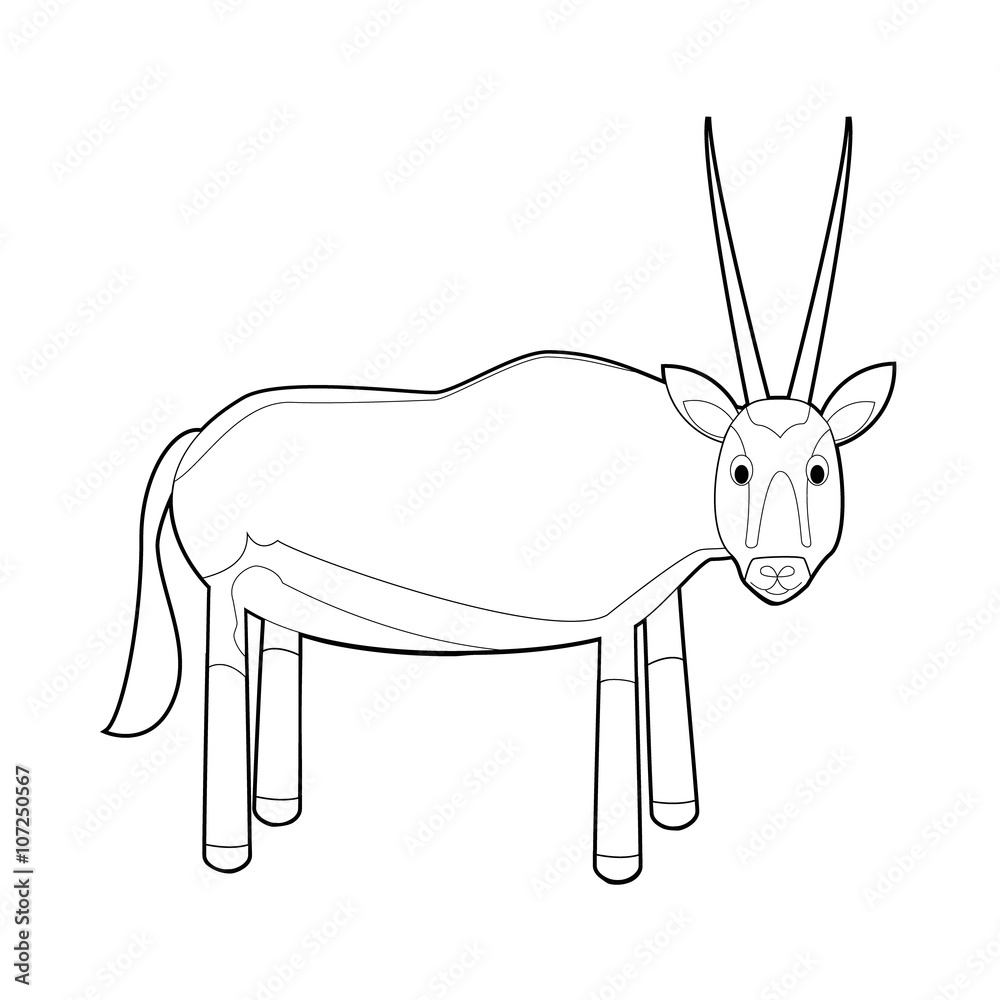 Gemsbok Oryx Coloring Page Sketch Coloring Page