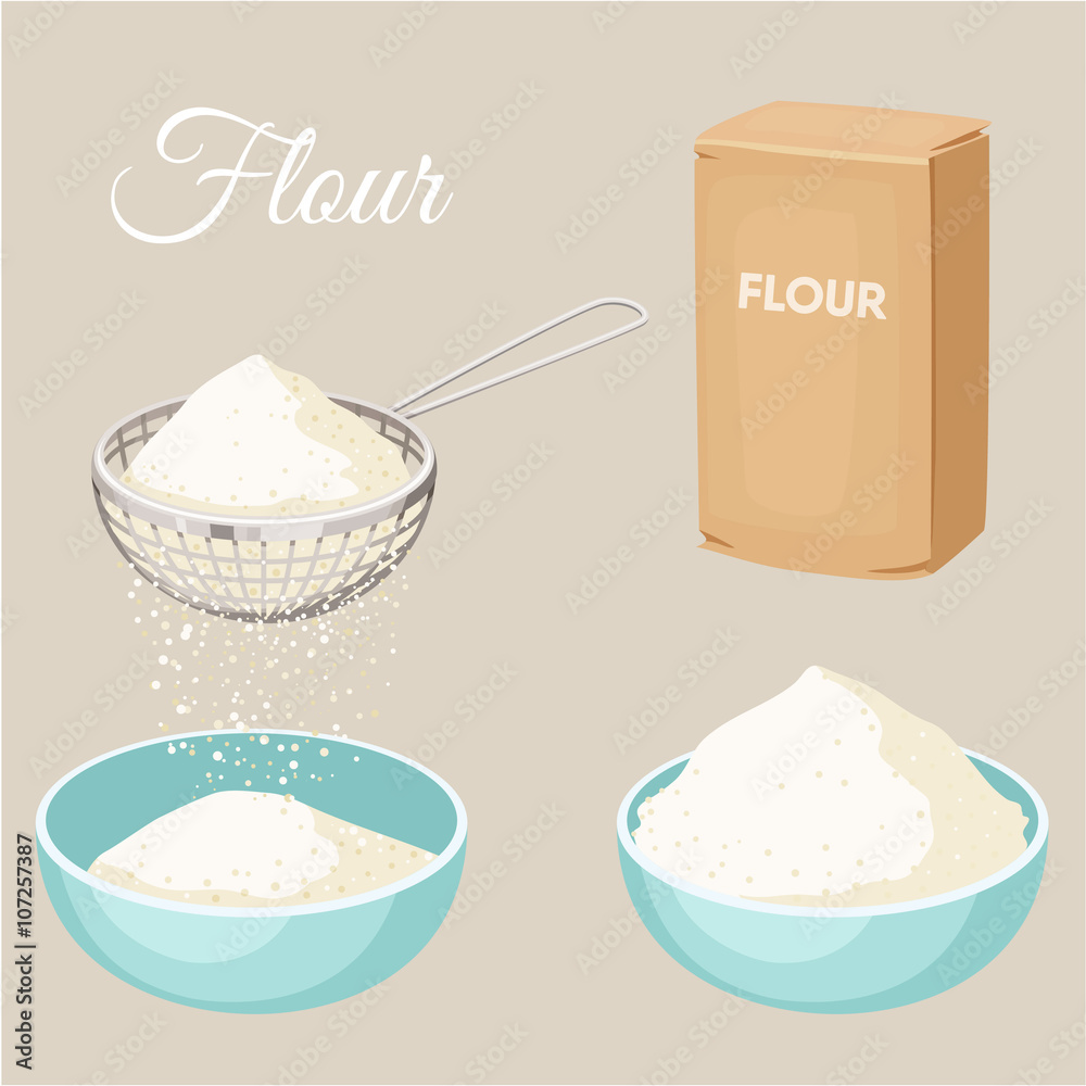Flour vector set Stock Vector | Adobe Stock