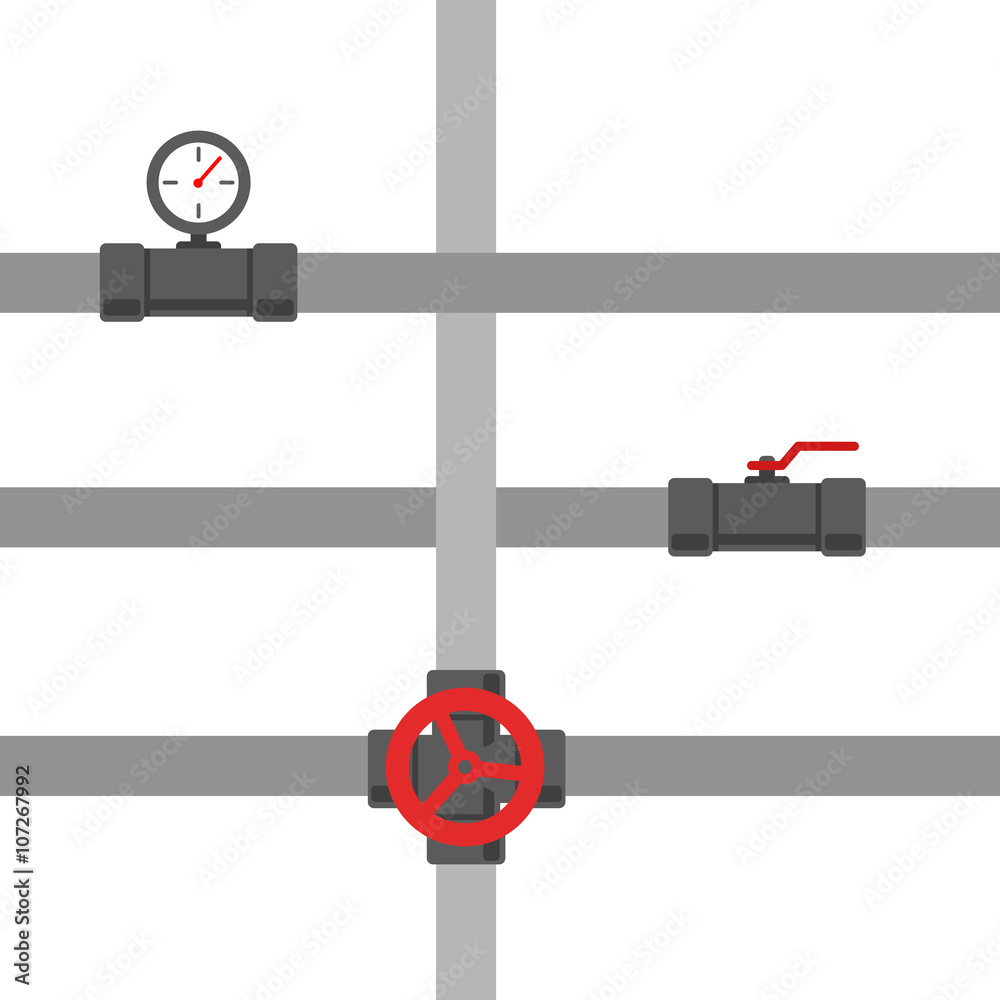 Pipe fitting vector set. Pipeline vector illustration. Pipe fitt Stock ...