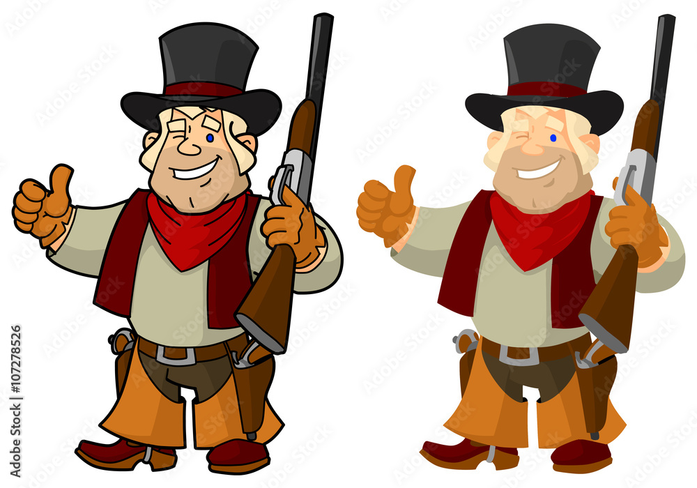 Gangster with the Wild West. With a carbine and revolver. Stock Vector ...
