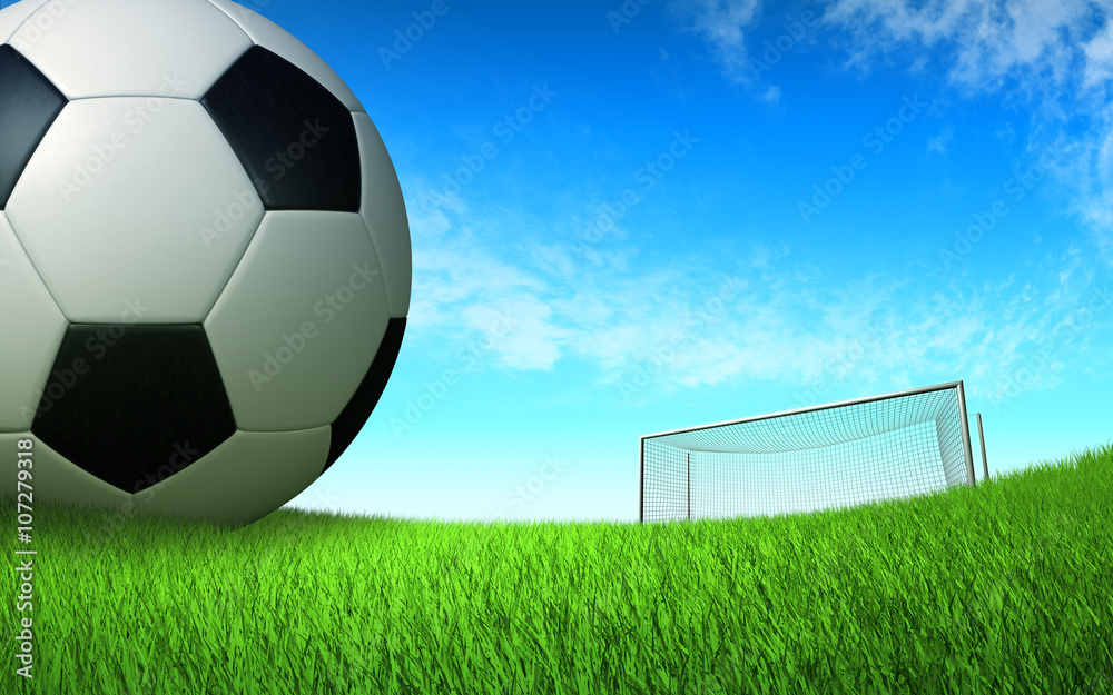Soccer Field With Ball Wallpaper
