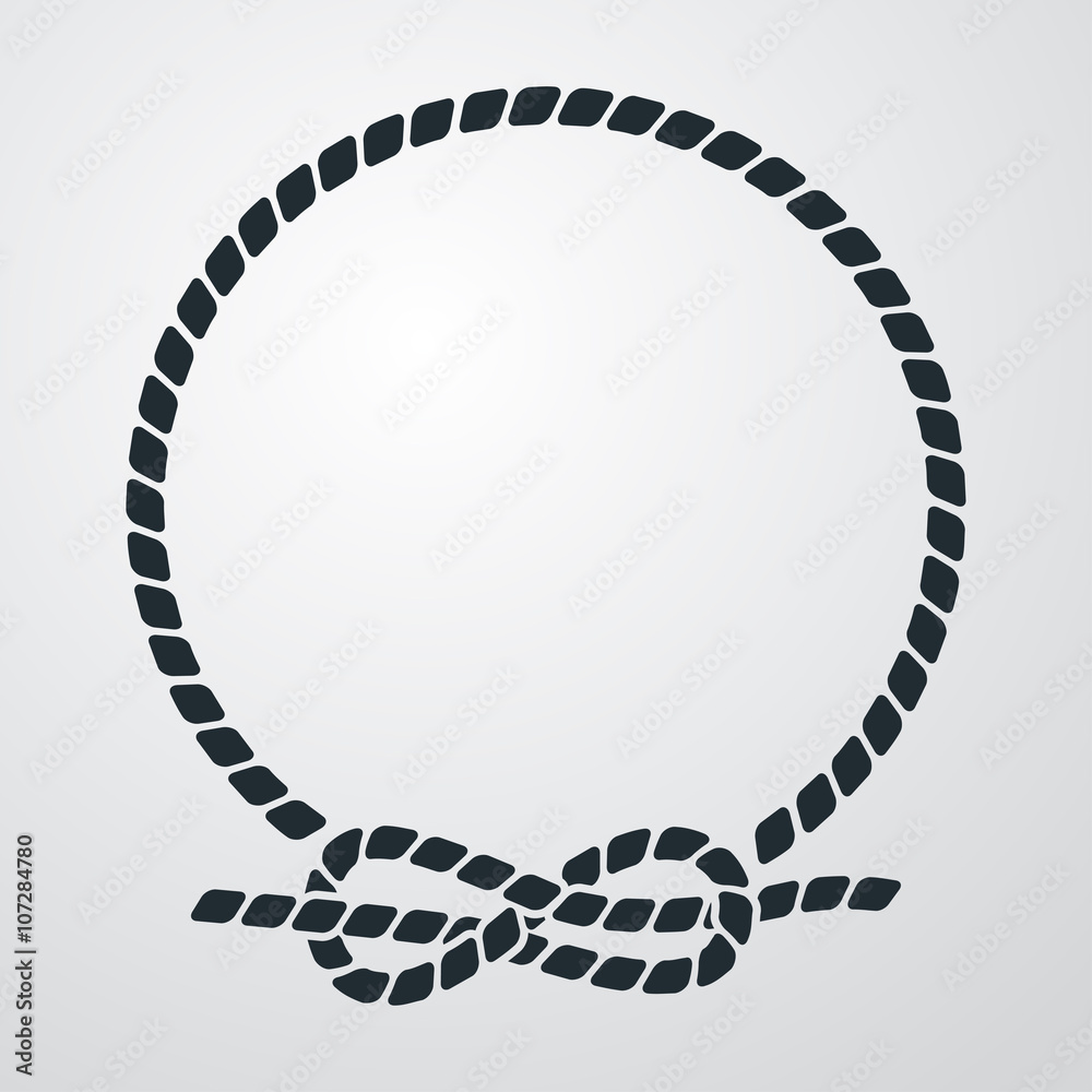 Icono plano circulo de cuerda con nudo en fondo degradado Stock Vector ...